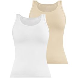 Janice 2 x Damen Top Nazca in Beige/Wei&szlig; | Gr.: M/L