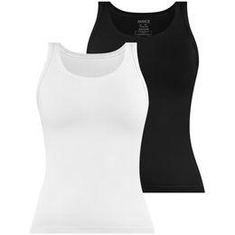Janice 2 x Damen Top Nazca in Schwarz/Wei&szlig; | Gr.: M/L