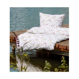 Janine Soft-Seersucker Sommer Bettw&auml;sche - Blumen in rosa | Gr.: 135 x 200 + 80 x 80 cm