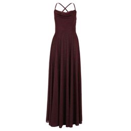 Vera Mont Abendkleid mit Wasserfallausschnitt in Dark Red/Grey | Gr.: 32