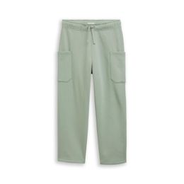 Tom Tailor Jungen Cargo Jogginghose, gr&uuml;n, Uni, Gr. 158