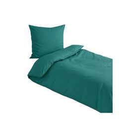 Traumschlaf Bettw&auml;sche Pure in petrol | Gr.: 135 x 200 + 80 x 80 cm