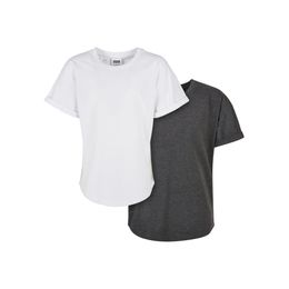 Urban Classics Long Tees in charcoal+white | Gr.: 146/152