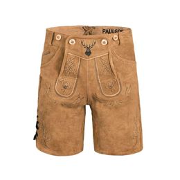 PAULGOS Lederhose Kurz Echtleder HK5 in Hellbraun | Gr.: 58