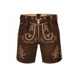 PAULGOS Lederhose Kurz Echtleder HK5 in Dunkelbraun | Gr.: 56