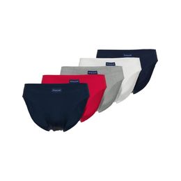 Tom Tailor Baumwolle, Single-Jersey Slip 5er-Pack in marine/wei&szlig; | Gr.: 7