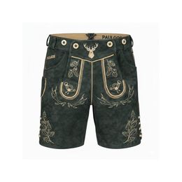 PAULGOS Lederhose Kurz Echtleder HK5 in Grau | Gr.: 46
