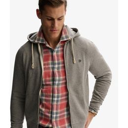 Superdry Herren Monogram Hoodie mit Stickerei und Rei&szlig;verschluss Dark Grey - Gr&ouml;&szlig;e: S 1040607000940K7V001