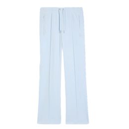 Sweathose Juicy Couture "TINA OUTLINE TRACKPANT WITH DIAMANTE BR Damen", Damen, Gr. S, EURO-Gr&ouml;&szlig;en, nantucket breeze, 95% Polyester, 5% Elasthan, slim fit, Hosen Sweathose, Trainingshose Damen, Sweathose, Velour, Jogginghose mit Glitzer, Sale