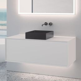 neoro n60 Unterschrank B: 120 cm mit 1 Auszug, Waschtisch B: 40 cm schwarz geb&uuml;rstet,, BN0735BB+BN0757WM,