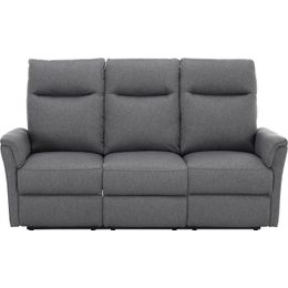 3-Sitzer Home Affaire "FINNARA, 3-Sitzer,elelektrische Relaxfunktion in 2 Sitzen, USB A/C", anthrazit, B:180cm H:103cm T:88cm, 100% POLYESTER, Sofas, Liegefunktion 105-135, Federkern