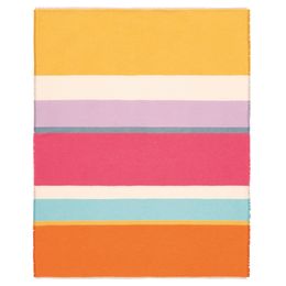 Plaid Biederlack "Plaid Summer", nizza stripe, B:130cm L:170cm, Baumwolle, Polyacryl, Wohndecken, sommerliches Plaid mit Fransen