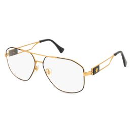 Versace VE1287 Brille Herren | Fassung: Vollrand, Quadratisch, Schwarz Gold