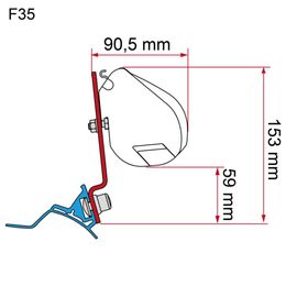 Fiamma Markisenadapter Kit Stellantis mit Westfalia Schiene f&uuml;r F35,F43,F45,F45s