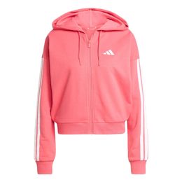 adidas Sportswear Sportsweatjacke 'Essentials' Damen Gr&ouml;&szlig;e M/L hellpink / wei&szlig;
