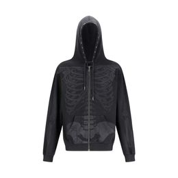 Ed Hardy Sweatjacke 'Skelett in S&auml;ure' Herren Gr&ouml;&szlig;e M anthrazit / graphit