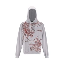 Ed Hardy Sweatshirt 'Battle Dragon' Herren Gr&ouml;&szlig;e L grau / rot