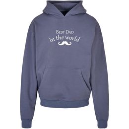 Merchcode Sweatshirt 'Fathers Day - Best dad in the world 2' Herren Gr&ouml;&szlig;e S taubenblau / wei&szlig;