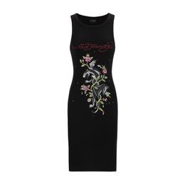 Ed Hardy Kleid 'Panther und Blumen' Damen Gr&ouml;&szlig;e 38 kiwi / dunkelpink / schwarz / wei&szlig; Winterkleid