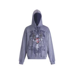 Ed Hardy Sweatshirt Herren Gr&ouml;&szlig;e S indigo / violettblau / melone / schwarz
