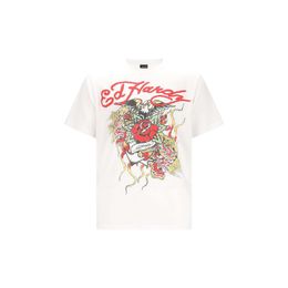 Ed Hardy T-Shirt Herren Gr&ouml;&szlig;e L grasgr&uuml;n / rot / wei&szlig;