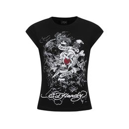Ed Hardy T-Shirt Damen Gr&ouml;&szlig;e S schwarz / wei&szlig;