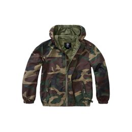 Brandit &Uuml;bergangsjacke Jungen Gr&ouml;&szlig;e 134/140 gr&uuml;n / burgunder / schwarz