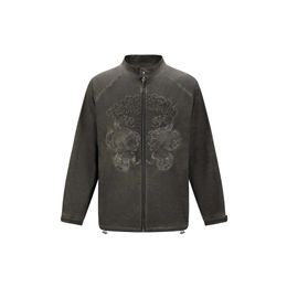 Ed Hardy Jacke 'Sch&auml;del und Schlange' Herren Gr&ouml;&szlig;e L dunkelgr&uuml;n