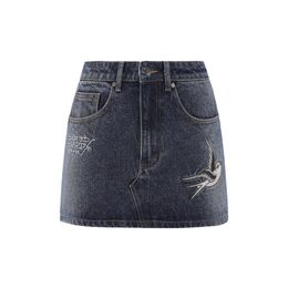 Ed Hardy Rock 'Swallow' Damen Gr&ouml;&szlig;e 36 dunkelblau / hellgrau / wei&szlig;