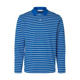 Selected Poloshirt 'SLHDEAN' Herren Gr&ouml;&szlig;e S blau / wei&szlig;