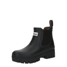 Barbour Gummistiefel 'Halton' Damen Gr&ouml;&szlig;e 43 schwarz / wei&szlig; Winterschuhe