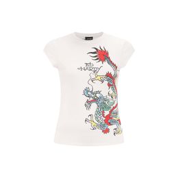 Ed Hardy T-Shirt 'Rawling Dragon' Damen Gr&ouml;&szlig;e XS blau / rot / schwarz / wei&szlig;