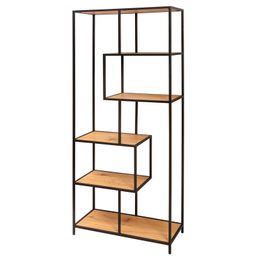 Riess Ambiente riess-ambiente B&uuml;cherregal SLIM LINE - Industrial 185cm Wildeiche schwarz sechs Regalb&ouml;den pflegeleicht