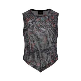 Ed Hardy Bluse 'Dragon Repeat' Damen Gr&ouml;&szlig;e S gr&uuml;n / ros&eacute; / schwarz