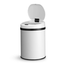 Juskys Automatik M&uuml;lleimer mit Sensor 30L - Abfalleimer mit elektrischem Deckel f&uuml;r K&uuml;che - Wei&szlig;
