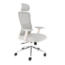 CLOUVOU BrightSeat B&uuml;rostuhl Ergonomisch &ndash; Creme-Wei&szlig;
