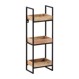 Wandregal FineBuy H&auml;ngeregal 27x77x18 cm Massivholz Metall Regal Industrial