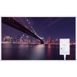 Heidenfeld Infrarotheizung HF-HP105, mit Bild, 16 Motive, 10 J. Garantie, Thermostat, Wandmontage (600 Watt, Brooklyn Bridge)