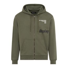 Replay Sweatjacke Herren Gr&ouml;&szlig;e L oliv / schwarz / wei&szlig;
