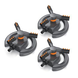 Brandson 3x Kreisregner Garten Sprinkler, 360&deg; Rasensprenger, 3 Arm Rasensnsprikler rotierend, f&uuml;r Fl&auml;chen bis 314 m&sup2;, Sprenger Bew&auml;sserungssystem, Bew&auml;sserungsanlagen, Gardena kompatibel