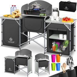 Kesser&reg; Campingschrank, Campingk&uuml;che mit Aluminiumgestell, inkl.Tragetasche , Kocherschrank f&uuml;r Camping , Campingm&ouml;bel , Outdoor