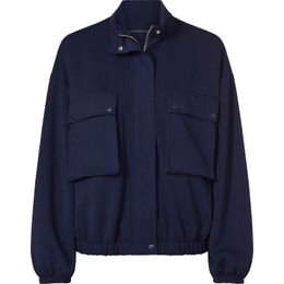 Heine Witt Damen Sweatjacke mit Blasebalg-Taschen, marine, Gr&ouml;&szlig;e 36