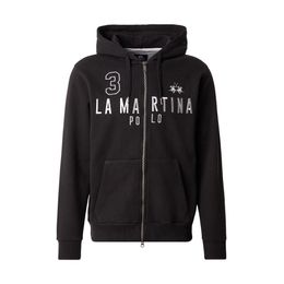 La Martina Zip-Up Hoodie 'MBF305' male Black size XXL
