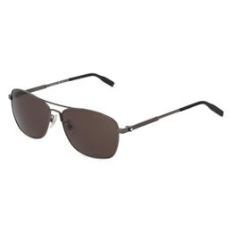 Montblanc MB0026S | Herren-Sonnenbrille | Fassung: Vollrand, Quadratisch, Metall, Gun Metallic | Glasfarbe: Grau