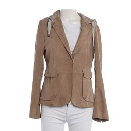 Brunello Cucinelli Lederjacke / Ledermantel Damen Gr&ouml;&szlig;e S Second Hand hellbraun