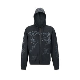 Ed Hardy Zip-Up Hoodie 'Death-Before' male Black size XXL