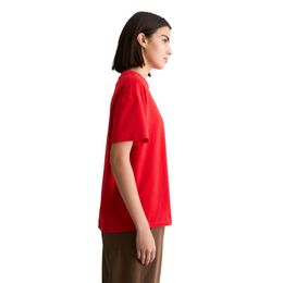 Marc O'Polo Damen T-Shirt "aus Basic Single Jersey"carmine rot, Basic, Gr. L, MARC O'POLO DENIM, unifarben, Obermaterial: 100% Baumwolle, Shirts