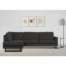 Ecksofa Home Affaire, B:290cm H:85cm T:217cm, grau, Luxus-Microfaser in Lederoptik (100% Polyester);Cord (92% Polyester, 8% Polyamide), Wohnzimmer,