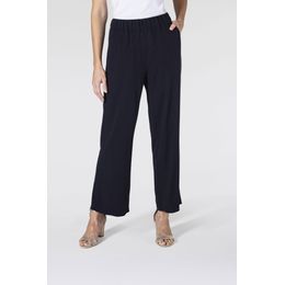 MAC Damen 3/4-Hose "CHIARA CROPPED", blau, Gr. 48, Obermaterial: 100% Viskose, Hosen, mit weitem, geradem Bein