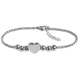 Adelia&acute;s ADELIA ́S Damen Armband "Armband &ndash; Herz aus Edelstahl 17 cm", 17cm, Edelstahl, silber, Edelstahl, Armb&auml;nder, Ideal zum Verschenken &ndash; schlicht und